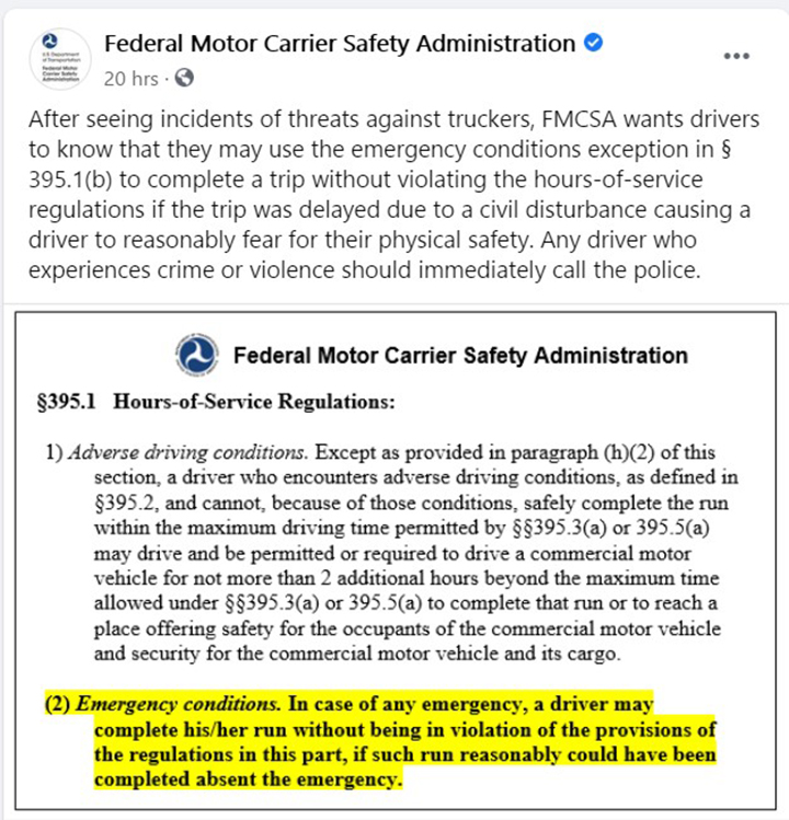 ‘Emergency conditions’ HOS exception applies to drivers encountering ...