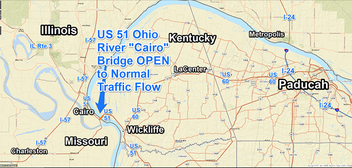 U.S. 51 Ohio River ‘Cairo’ Bridge open to normal traffic flow; deadline ...