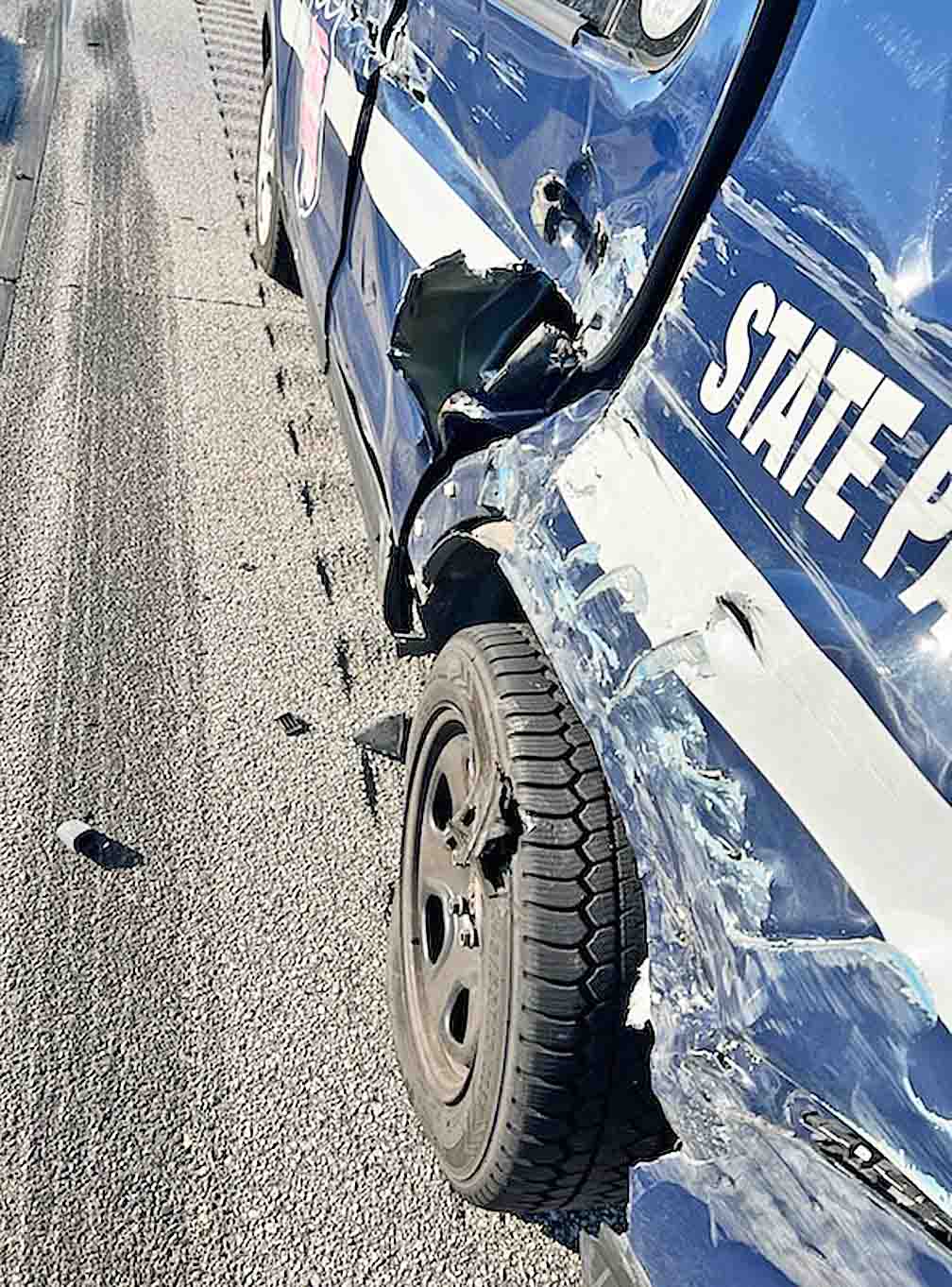 Big rig strikes Wisconsin trooper's car - TheTrucker.com