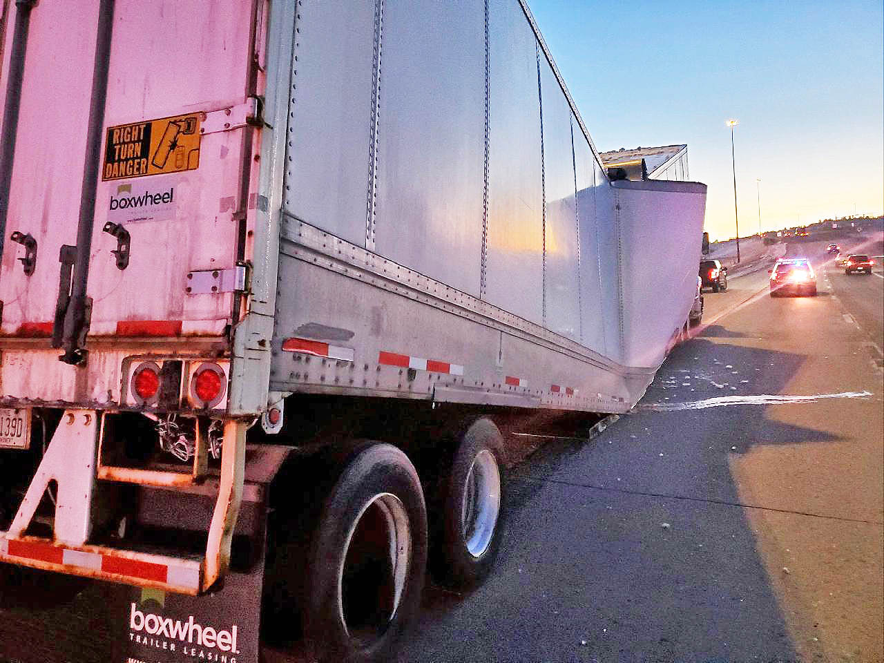 Trailer overloaded with beer snaps in half on Colorado interstate ...