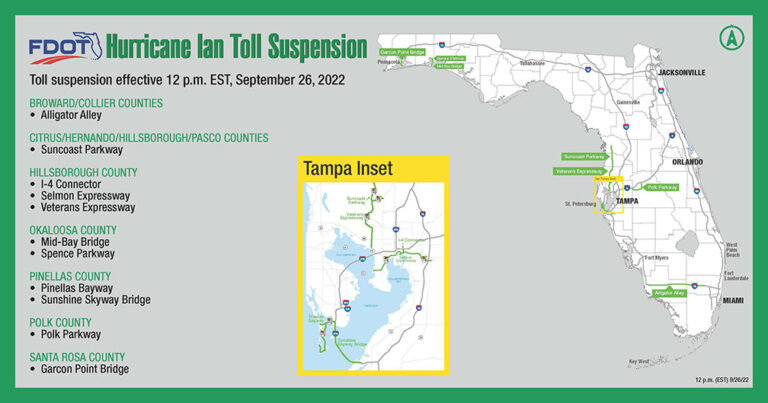 Florida Department of Transportation waives certain tolls ahead of ...