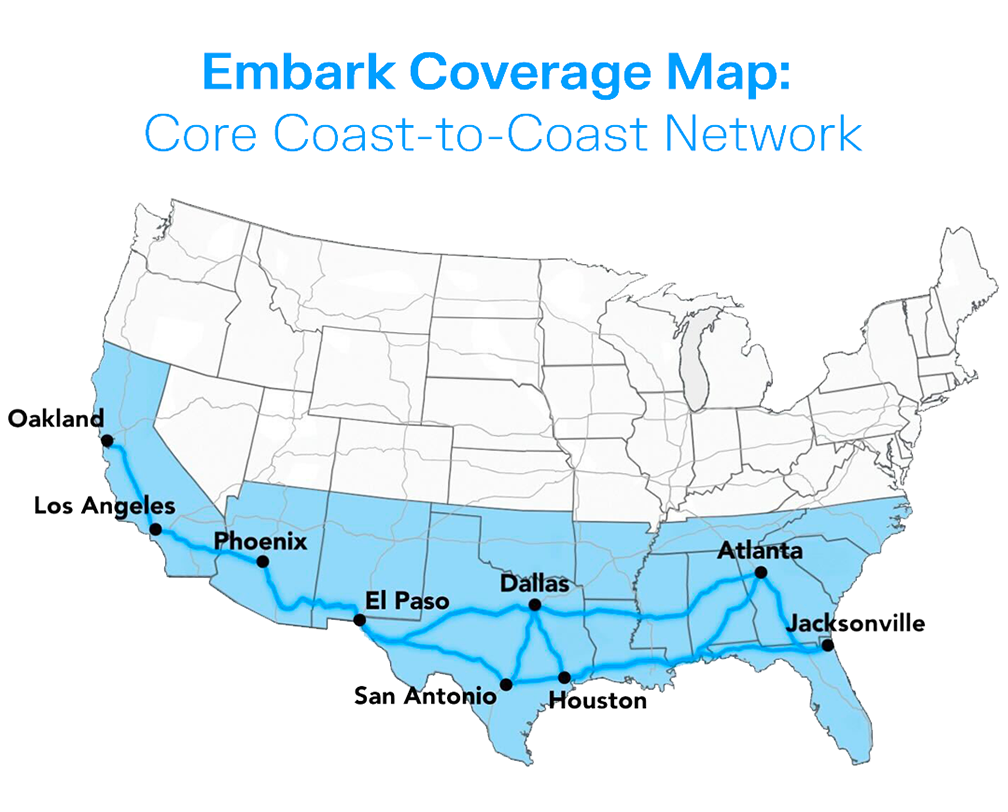 Embark expands autonomous network from coast to coast in Sunbelt ...