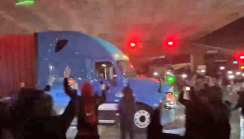 Big rig caught on camera participating in illegal California 'sideshow ...