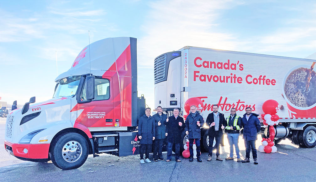 Volvo VNR Electric trucks deployed by Tim Hortons - TheTrucker.com