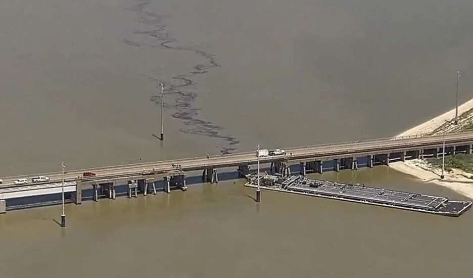 Barge hits a bridge in Galveston, Texas, damaging the structure and ...