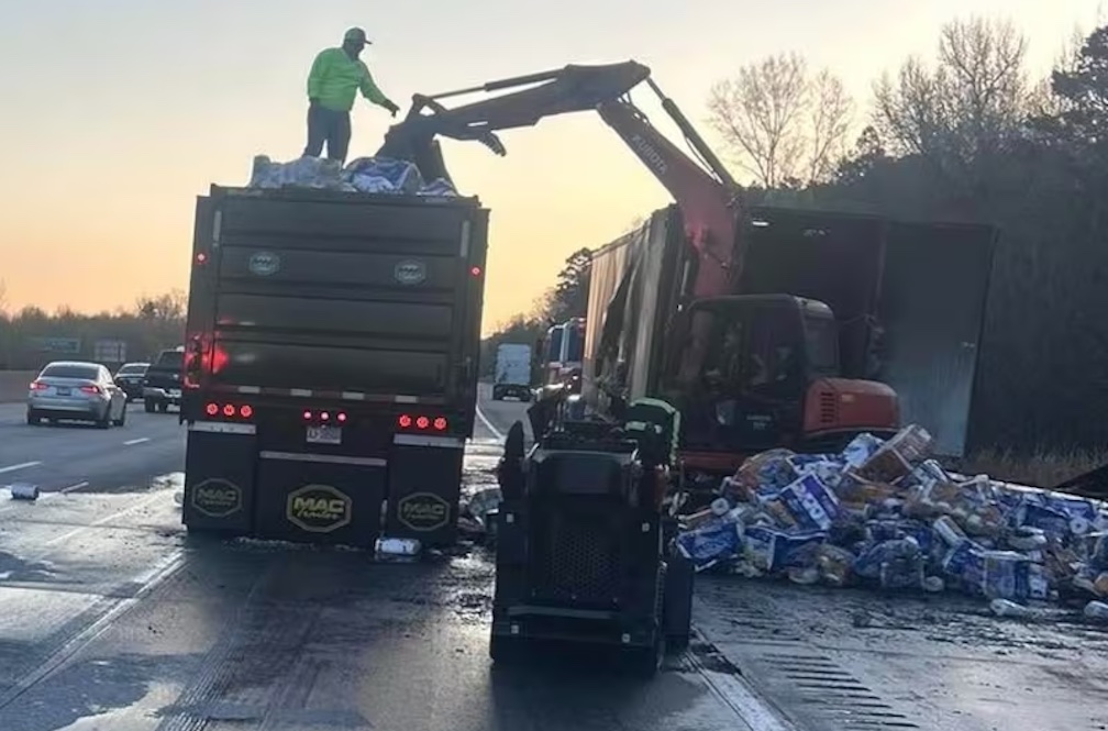 Rig hauling toilet paper and paper towels catches fire in North ...